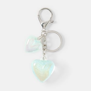 Heart Keyring - Blue and Silver Tone - Kmart