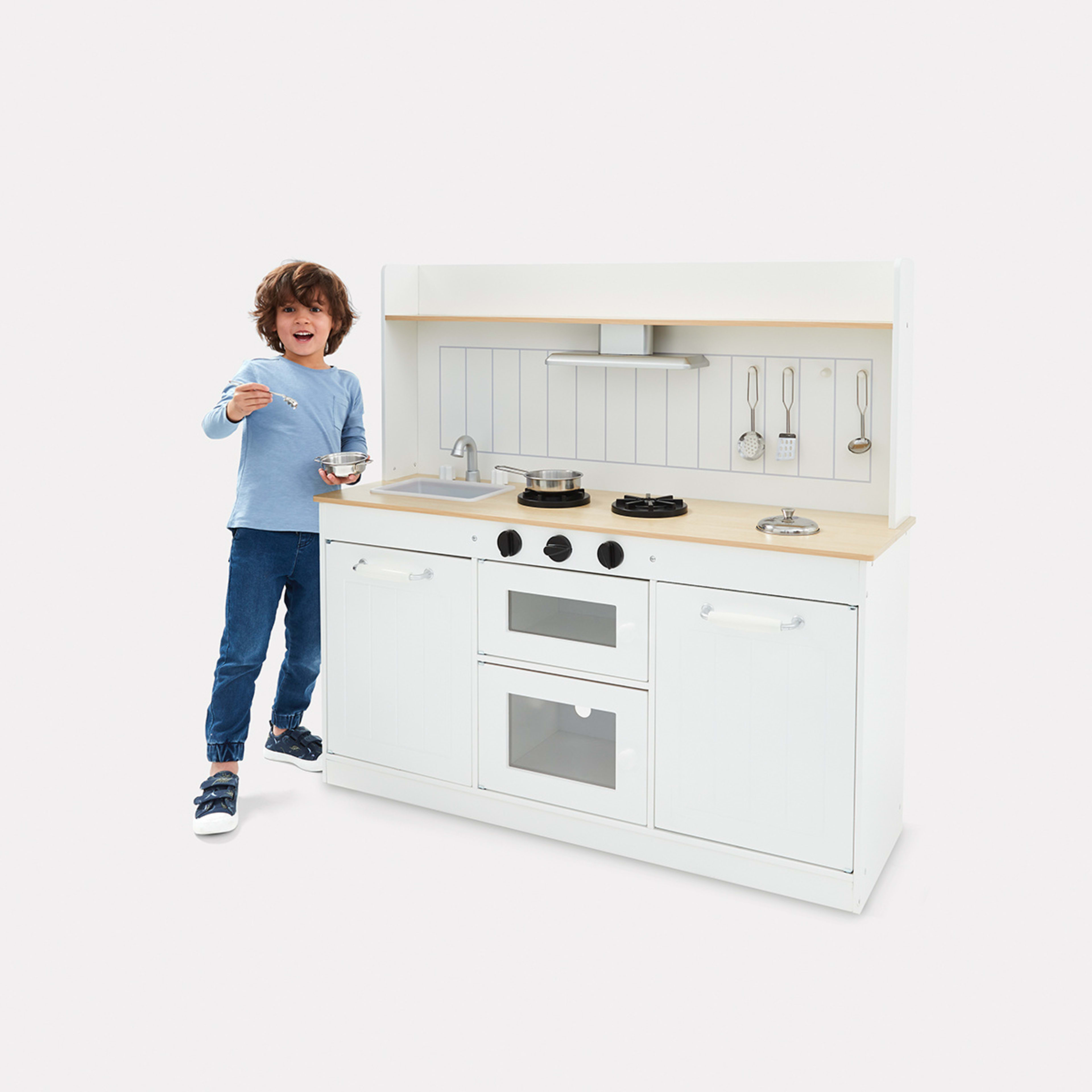 7 Piece Wooden Rustic Kitchen Playset - Kmart