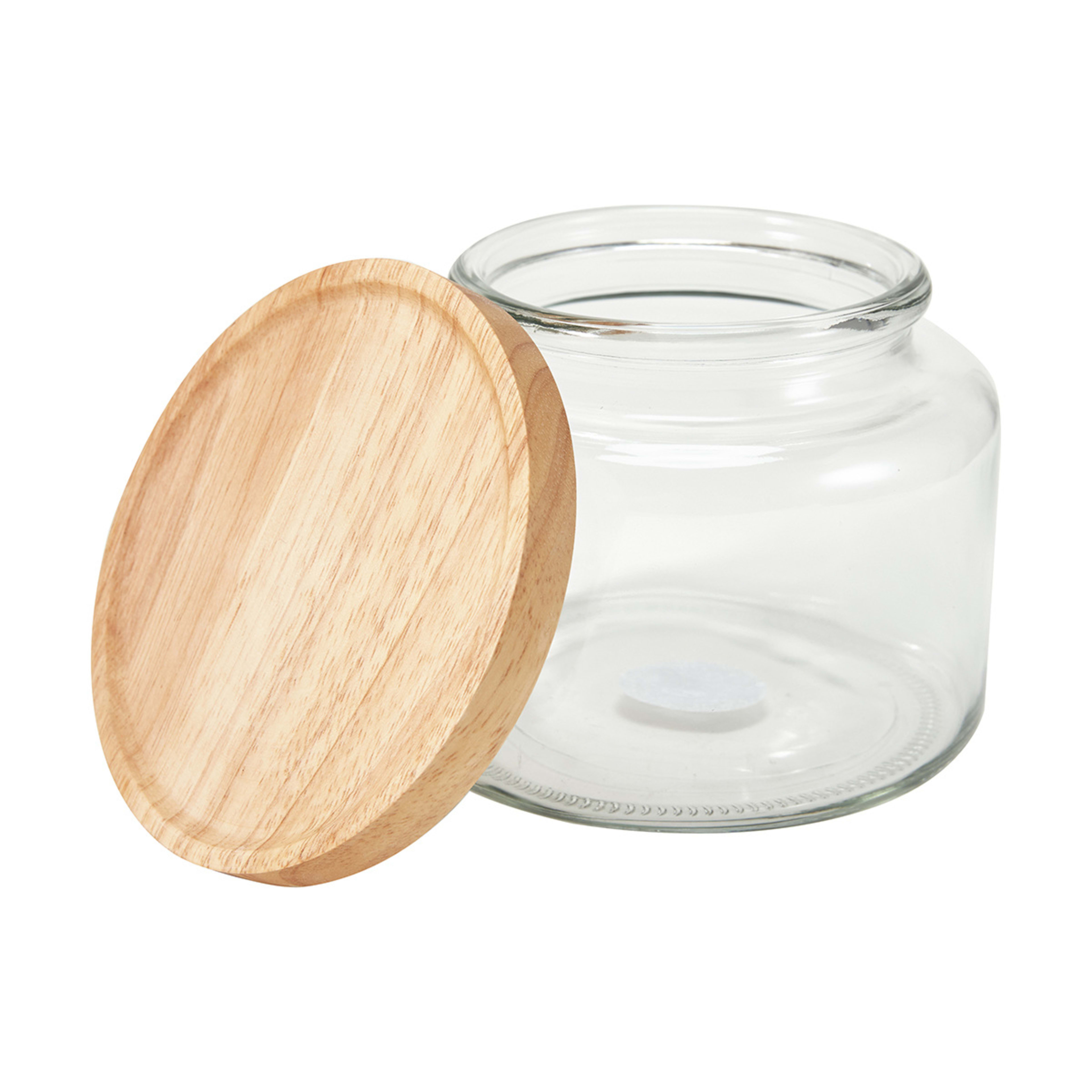 1.5L Glass Jar with Wood Lid - Kmart