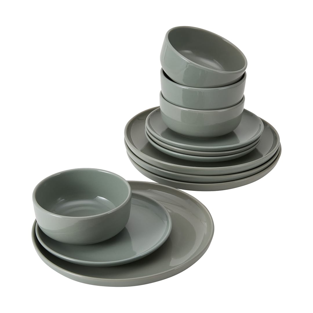 Sage Green 12 Piece Dinner Set - Kmart