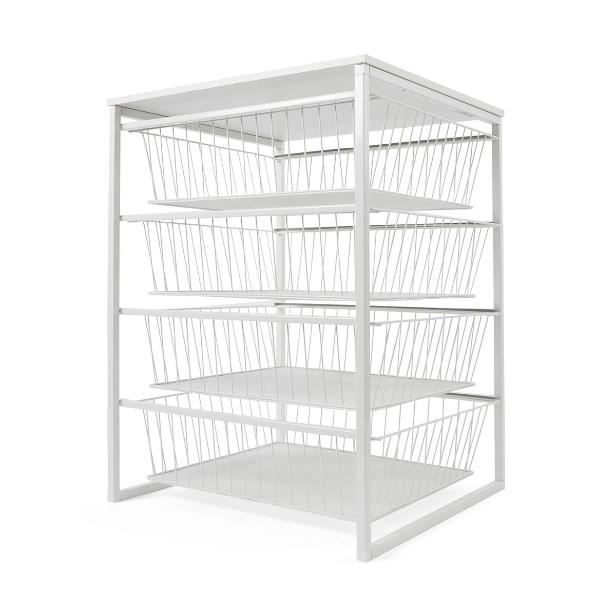 Mesh and Wire 4 Drawer Unit - White - Kmart NZ