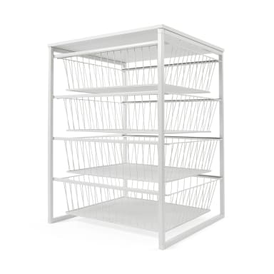 Mesh and Wire 4 Drawer Unit - White - Kmart NZ