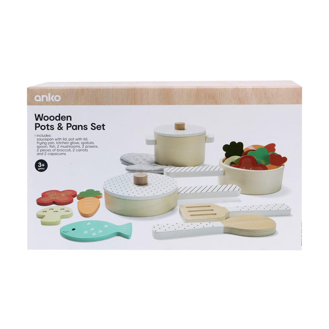 Wooden Pots And Pans Set - Kmart