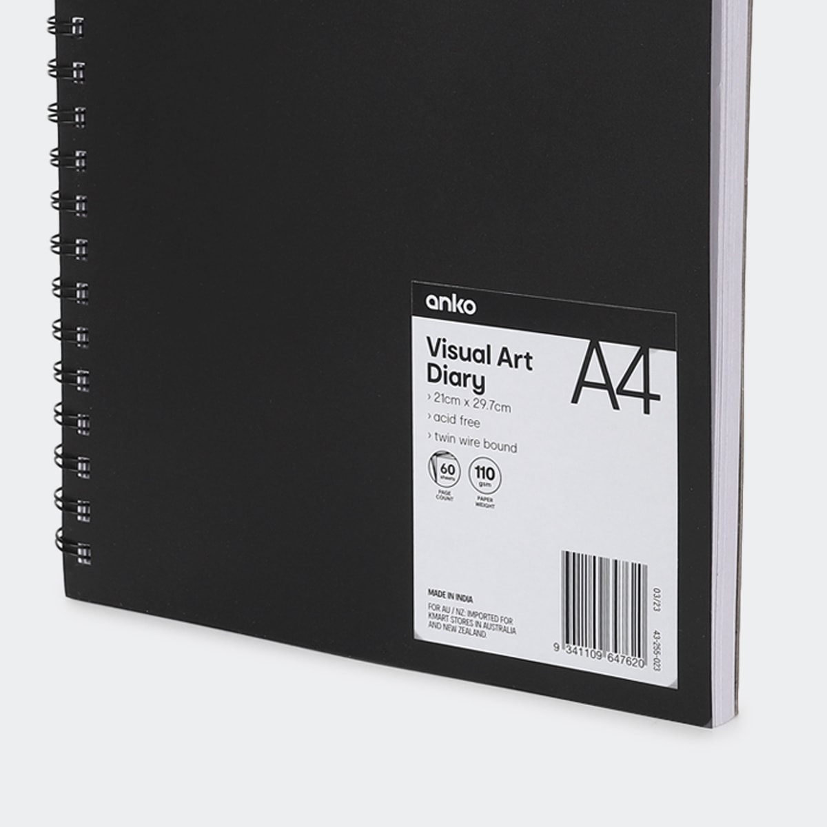 A4 Visual Art Diary - Black - Kmart