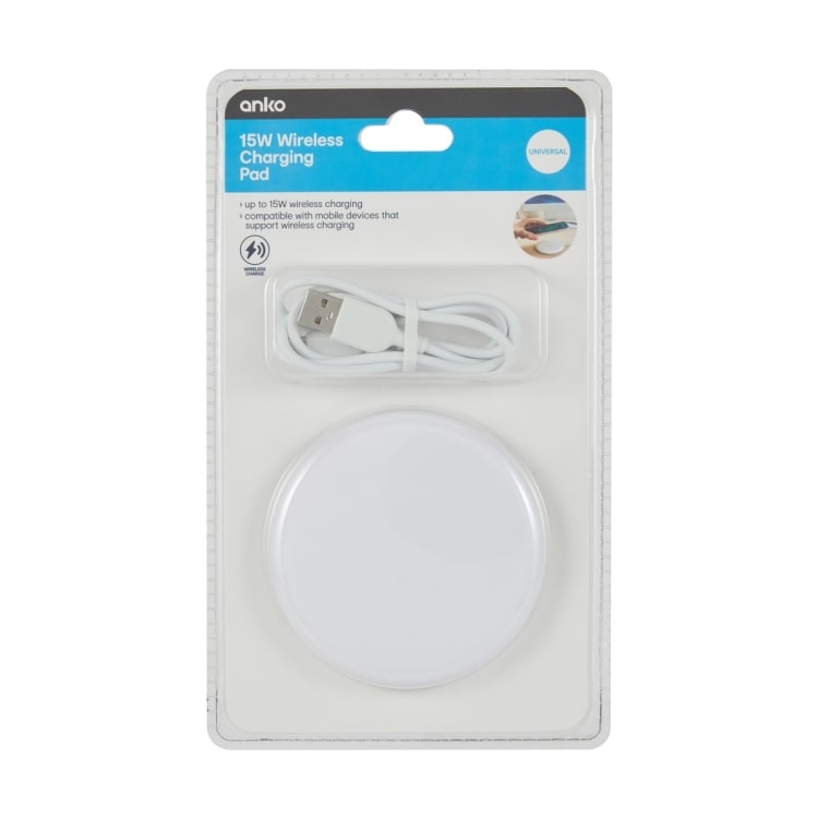 15W Wireless Charger Pad - White - Kmart
