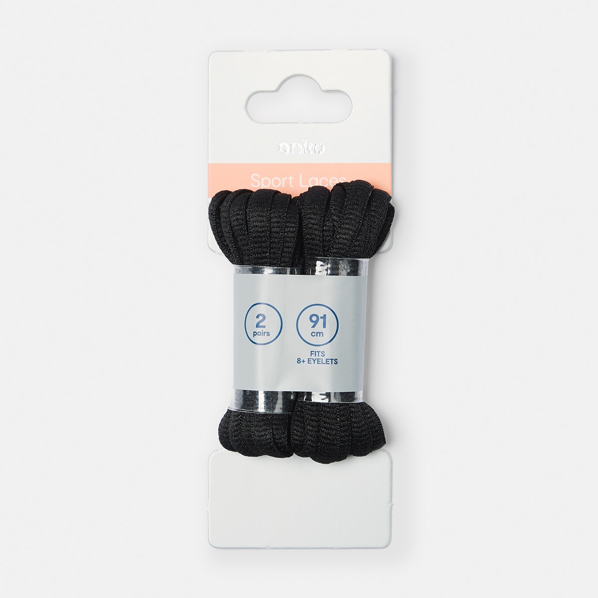 2 Pack Sport Laces - Black - Kmart