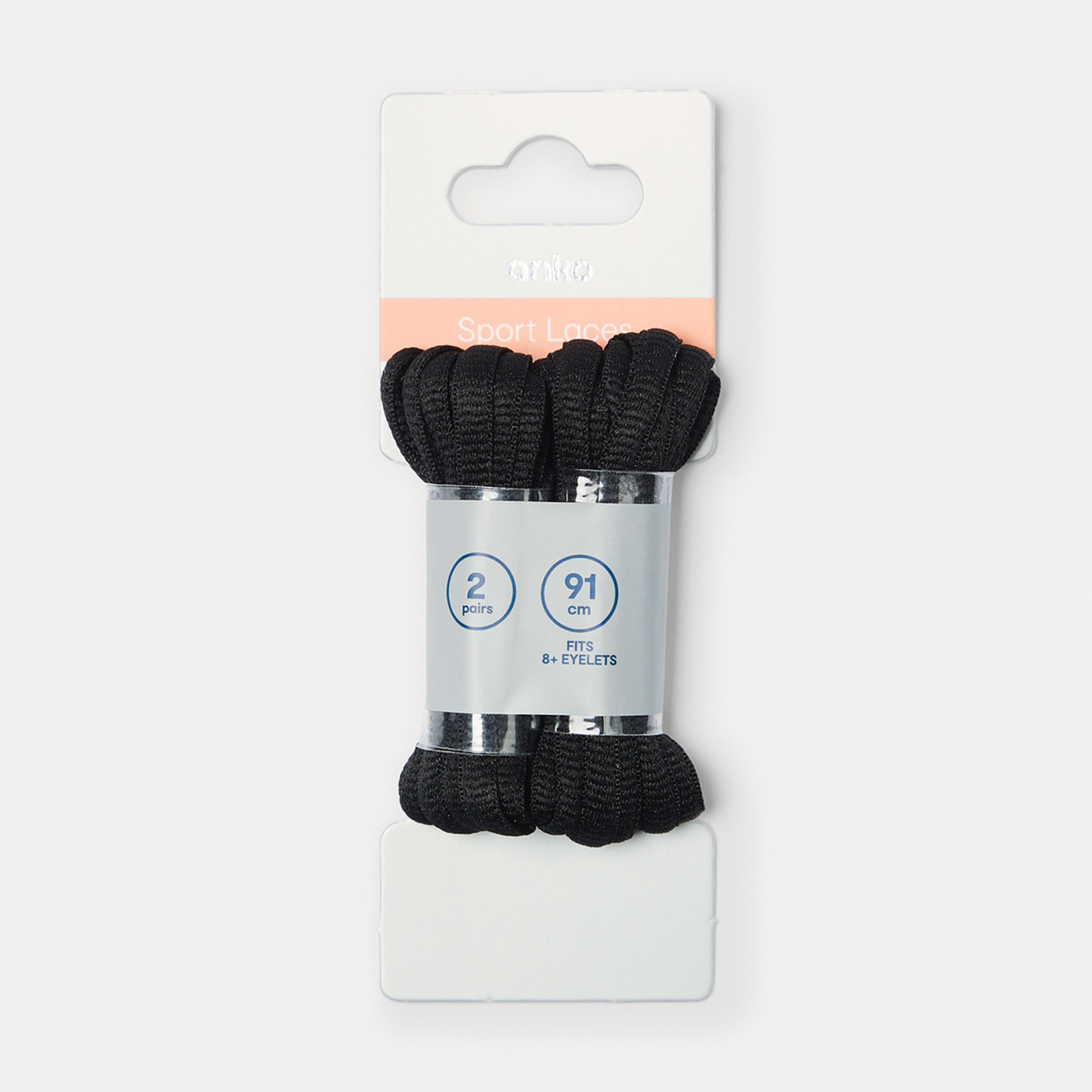 2 Pack Sport Laces - Black - Kmart