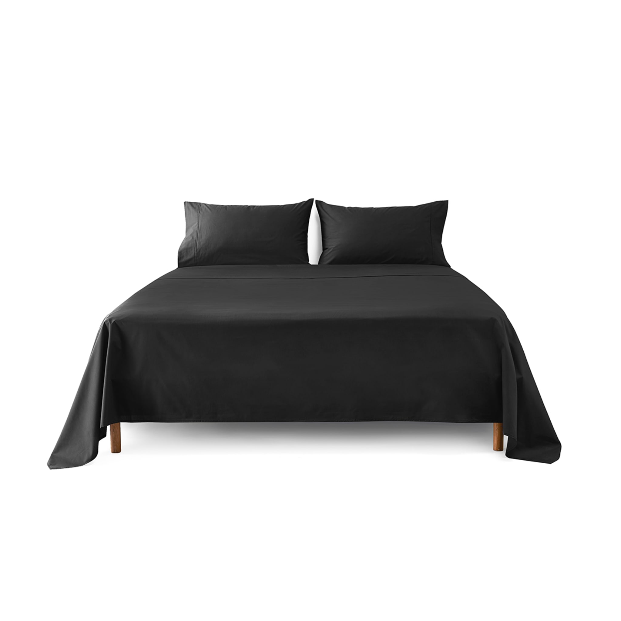 250 Thread Count Cotton Rich Sheet Set - King Bed, Black - Kmart