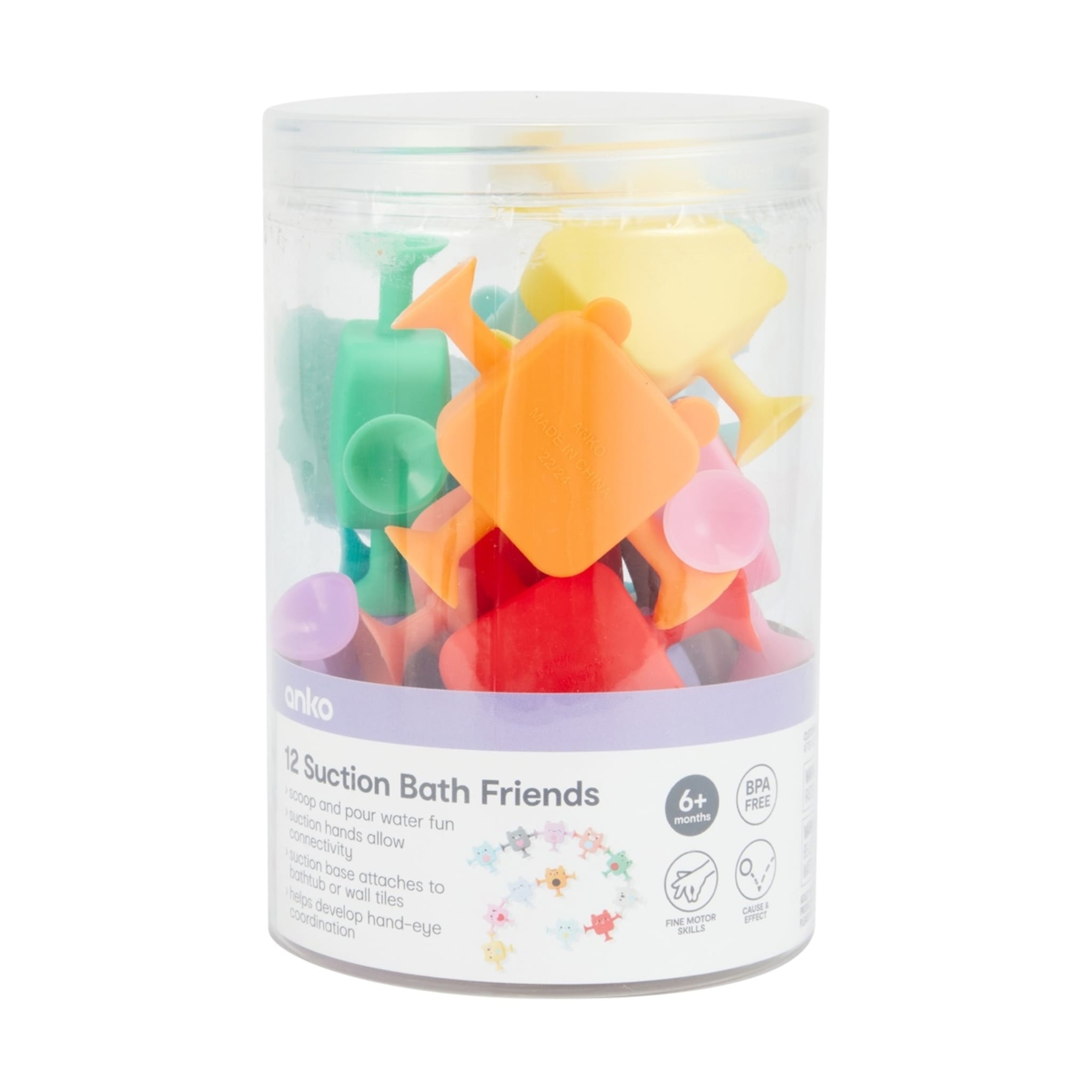 12 Pack Suction Bath Friends - Kmart