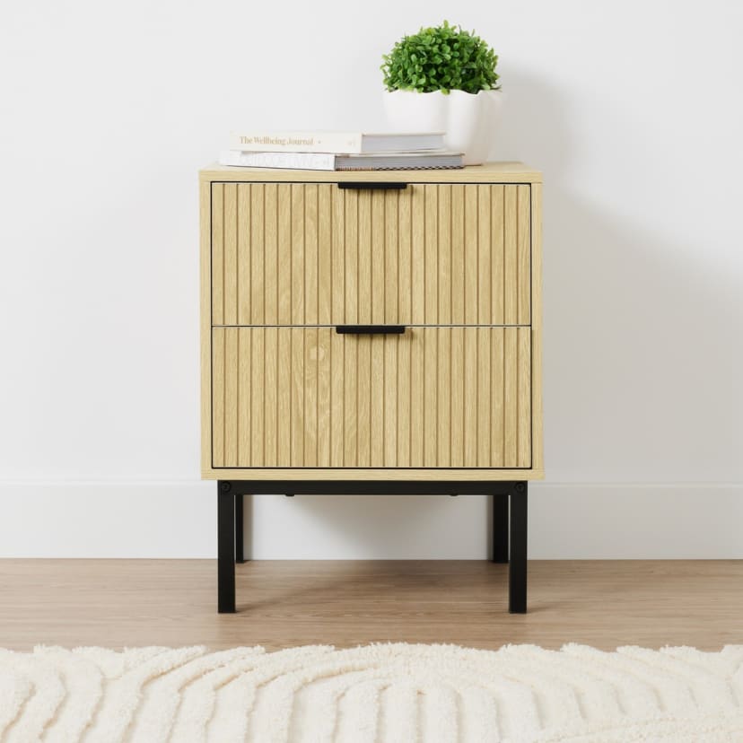 Isla 2 Drawer Bedside Table - Kmart