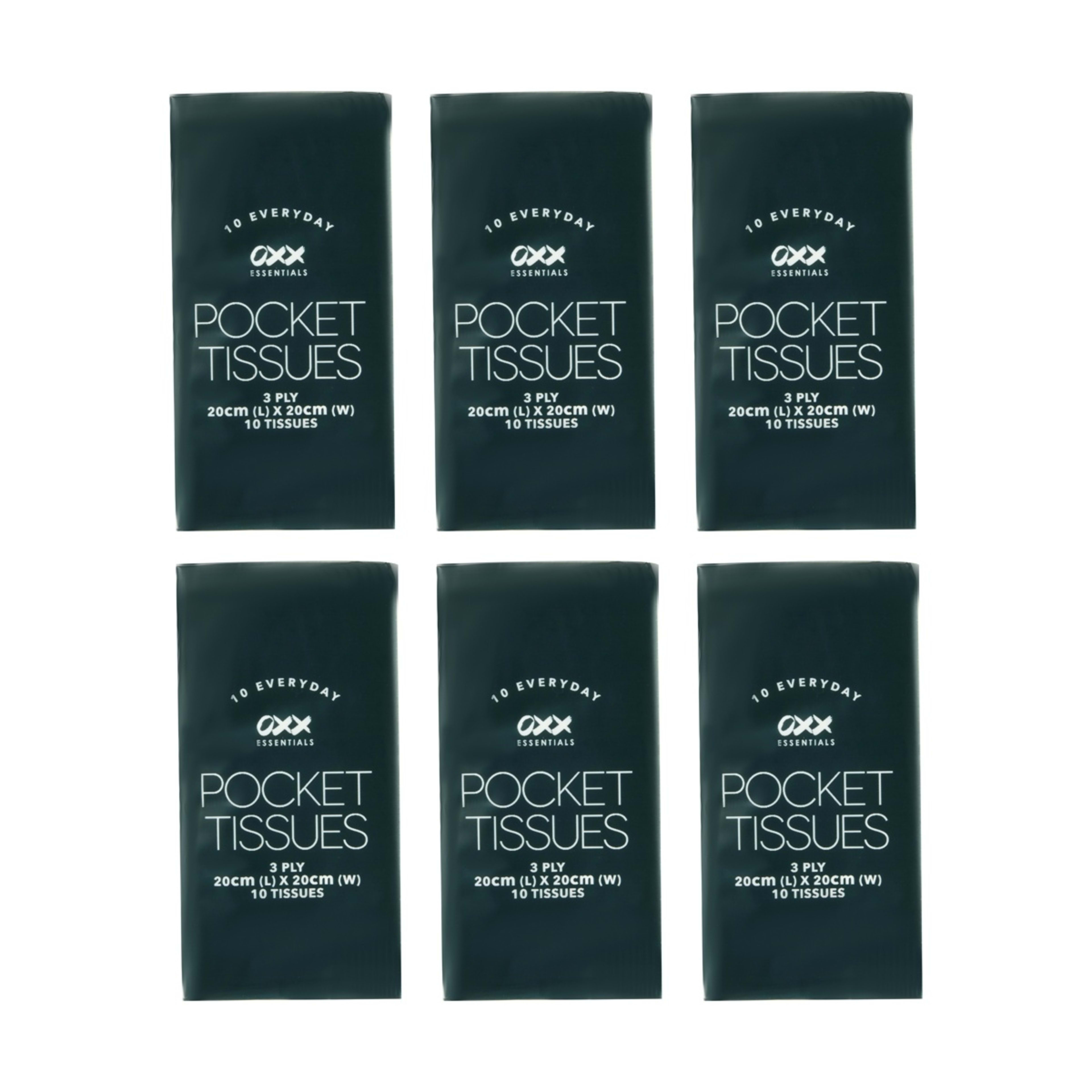 6 Pack Everyday Pocket Tissues - Kmart