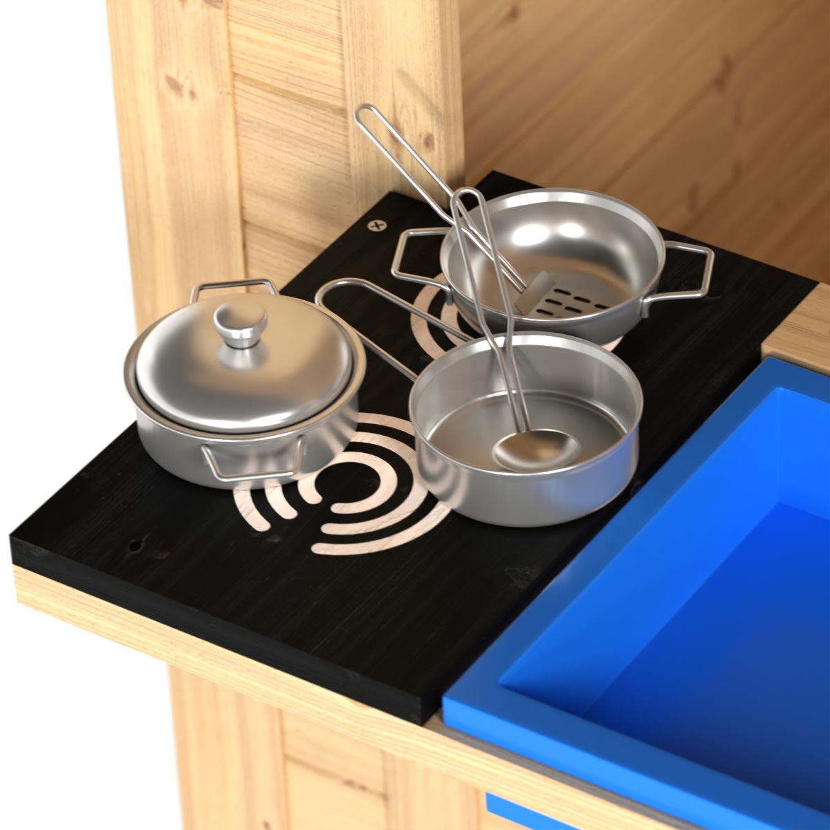 Activo Let's Go Play: Wooden Cubby House with Kitchen - Kmart