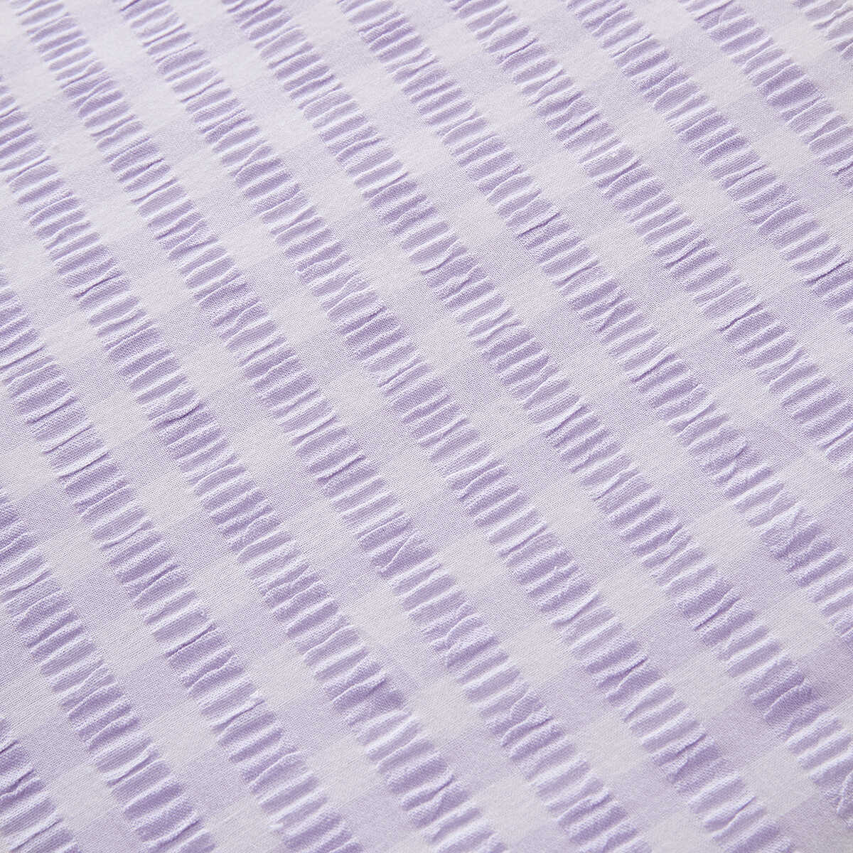 Gingham Ruffle Cotton Quilt Cover Set - Queen Bed, Lilac - Kmart