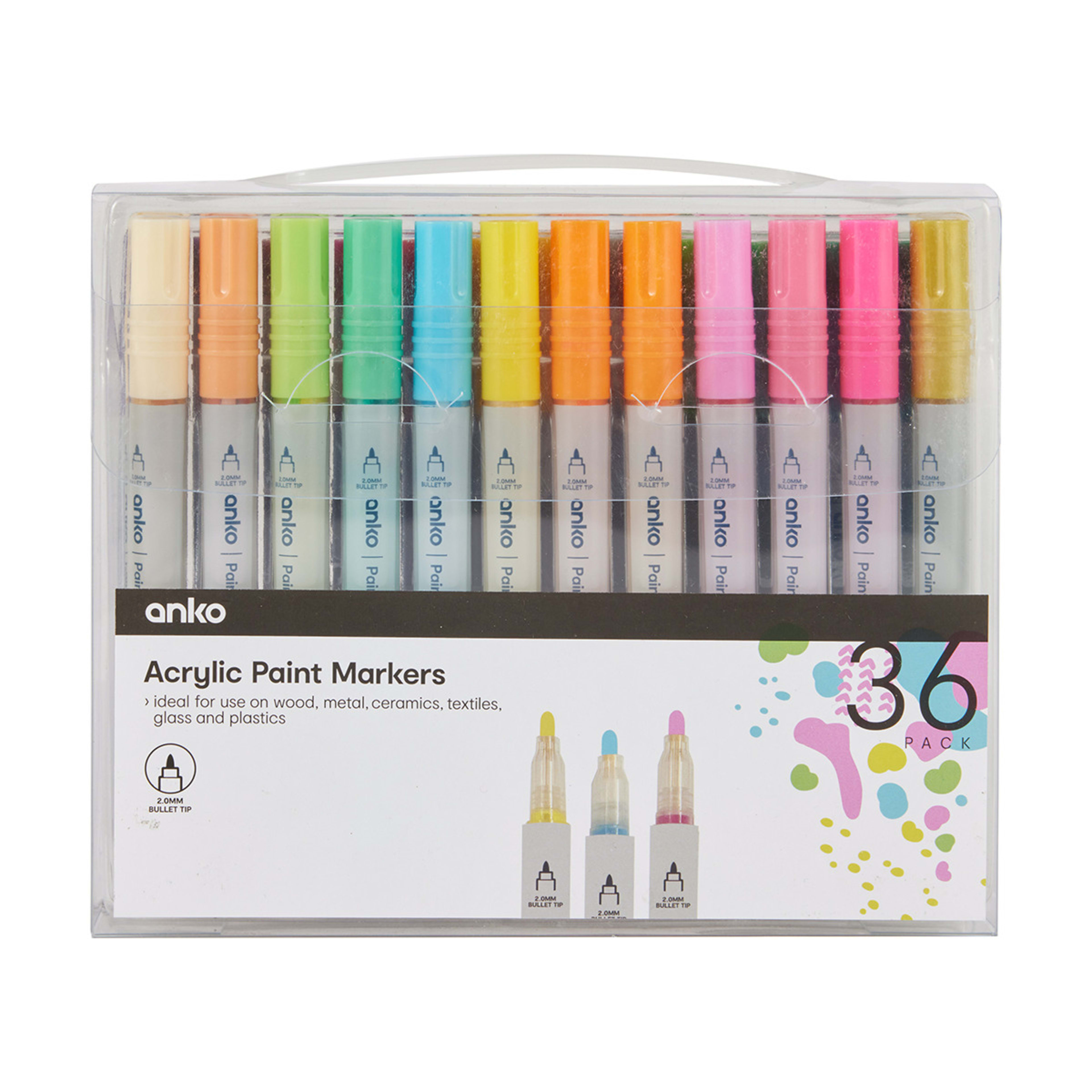 36 Pack Acrylic Paint Markers - Kmart