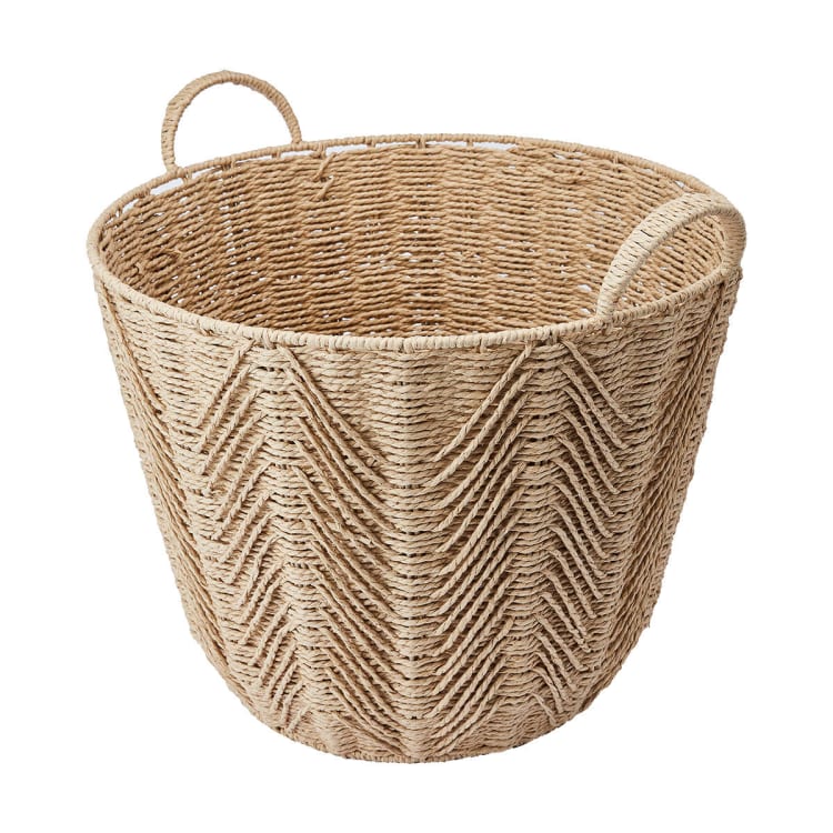 Round Herringbone Paper Rope Basket - Natural - Kmart