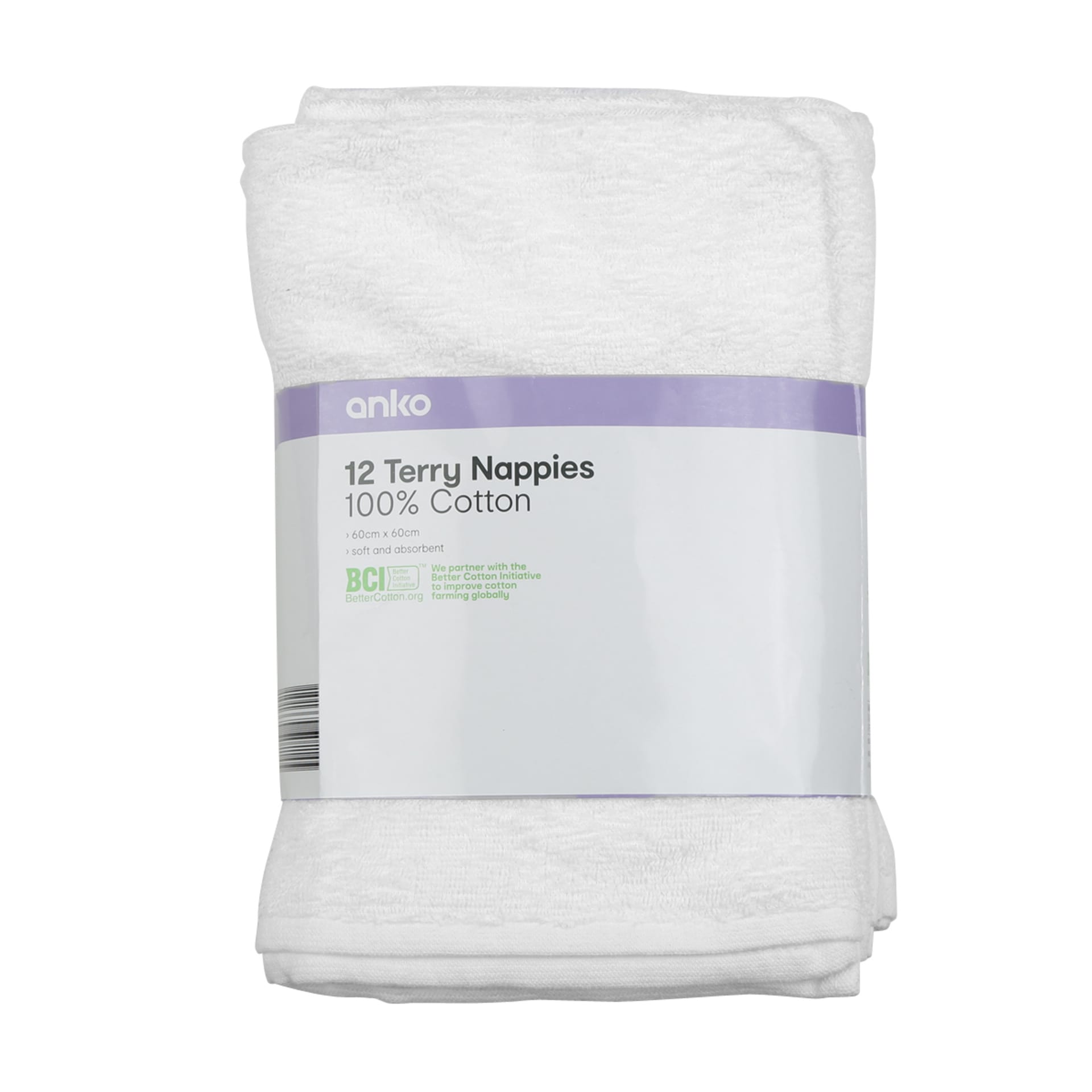 12 Pack Cotton Terry Nappies - Kmart
