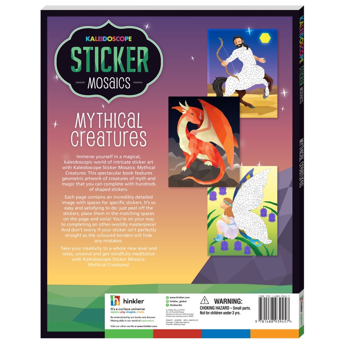 Kaleidoscope Sticker Mosaics: Mythical Creatures - Book - Kmart