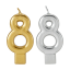 Metallic Candle Number 8 - Assorted - Kmart