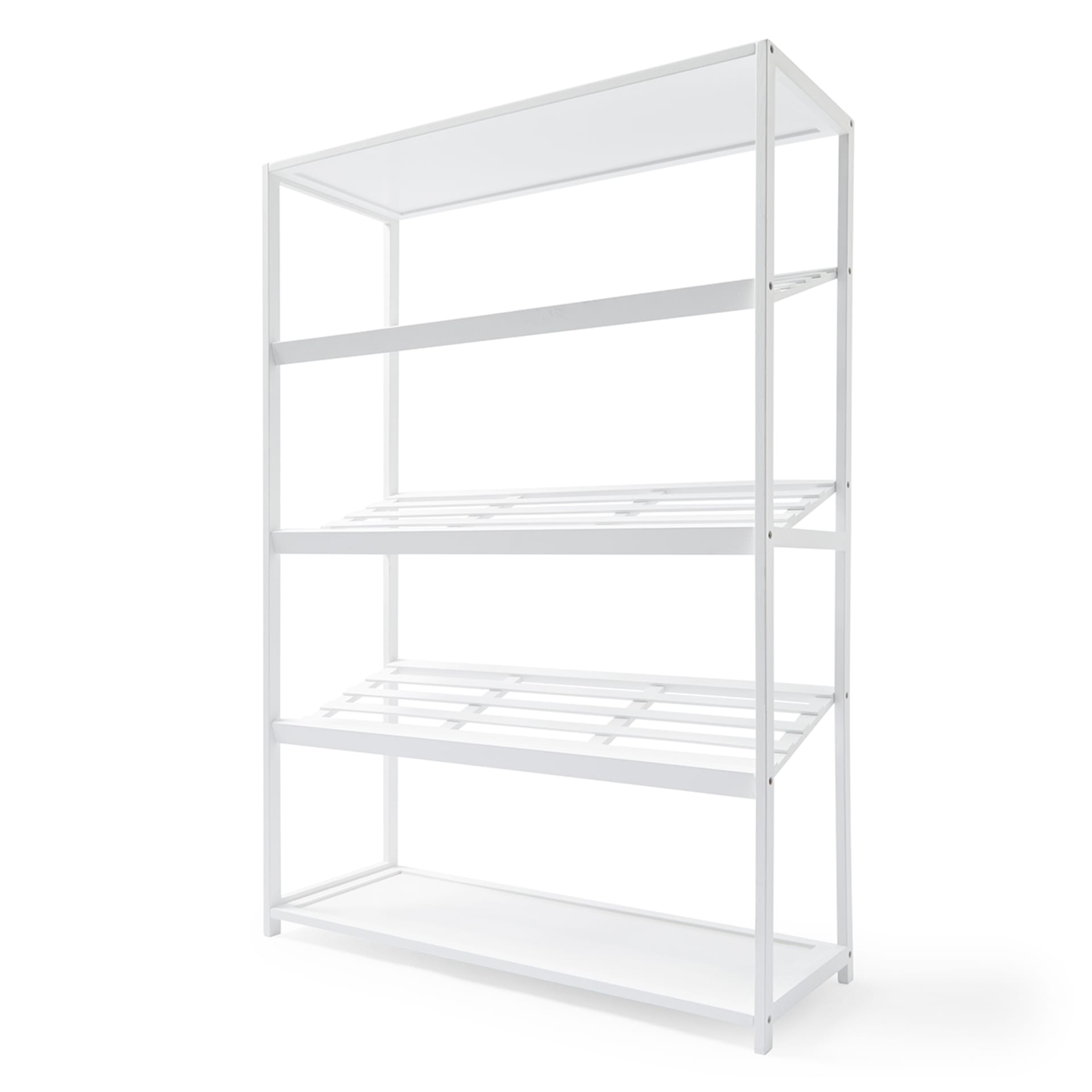5 Tier White Bamboo Shoe Rack - Kmart