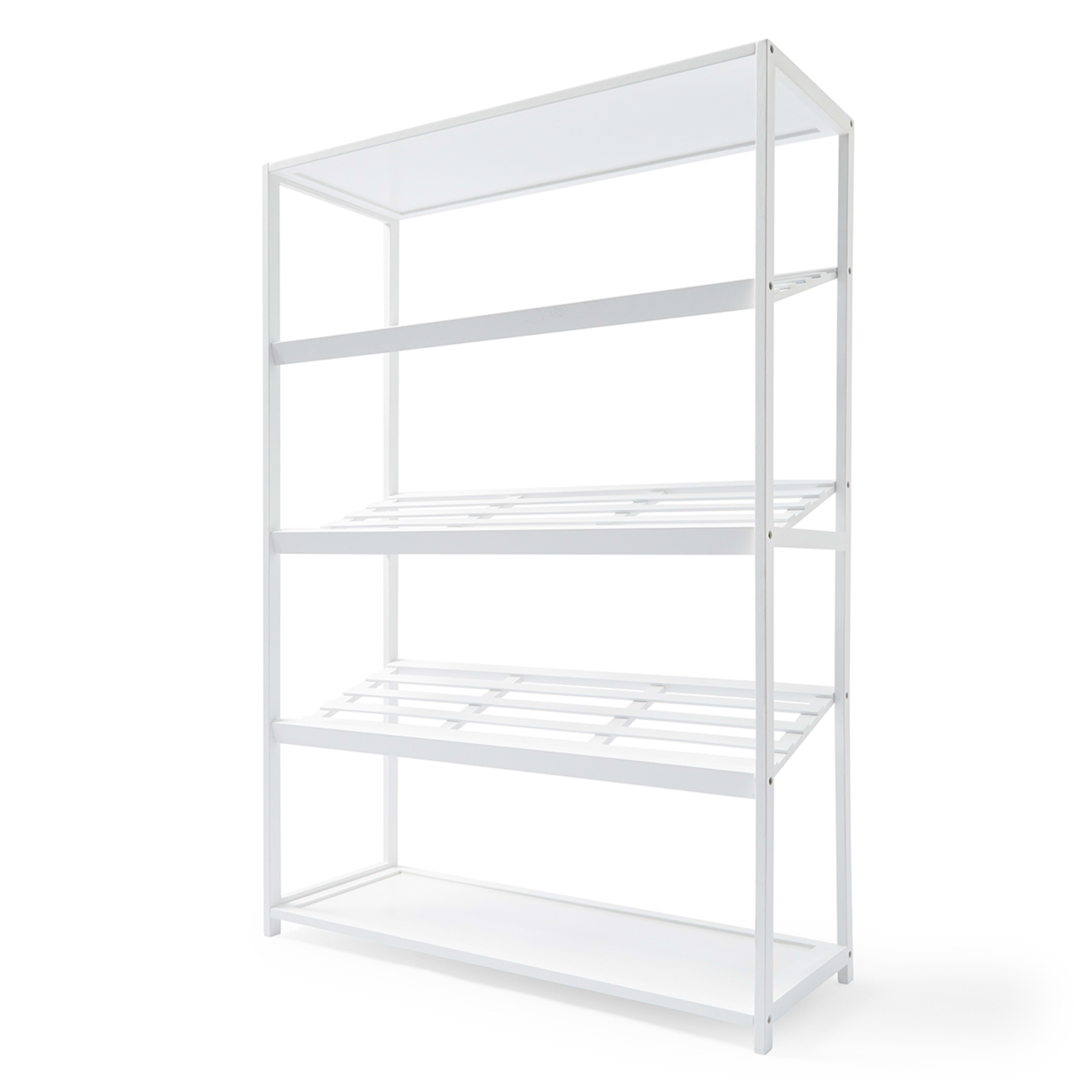 5 Tier White Bamboo Shoe Rack - Kmart