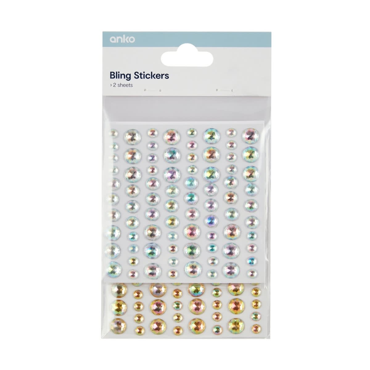 2 Sheets Bling Stickers - Metallic - Kmart