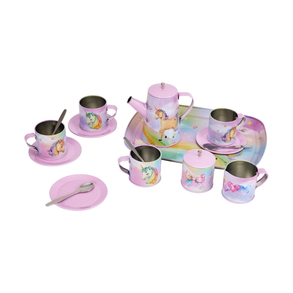18 Piece Deluxe Tin Tea Playset - Kmart