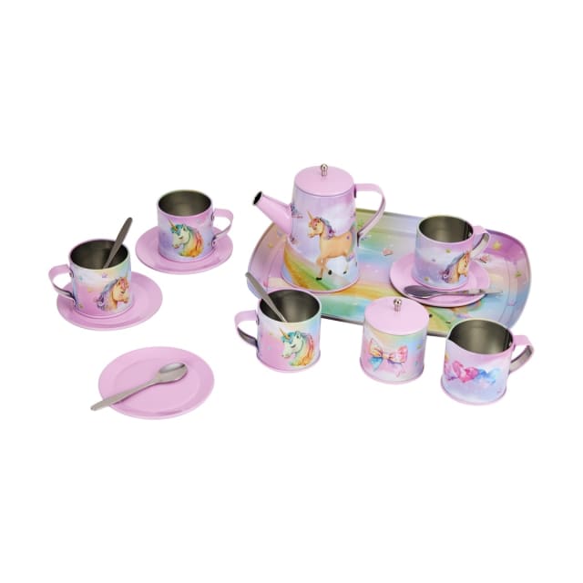 18 Piece Deluxe Tin Tea Playset - Kmart