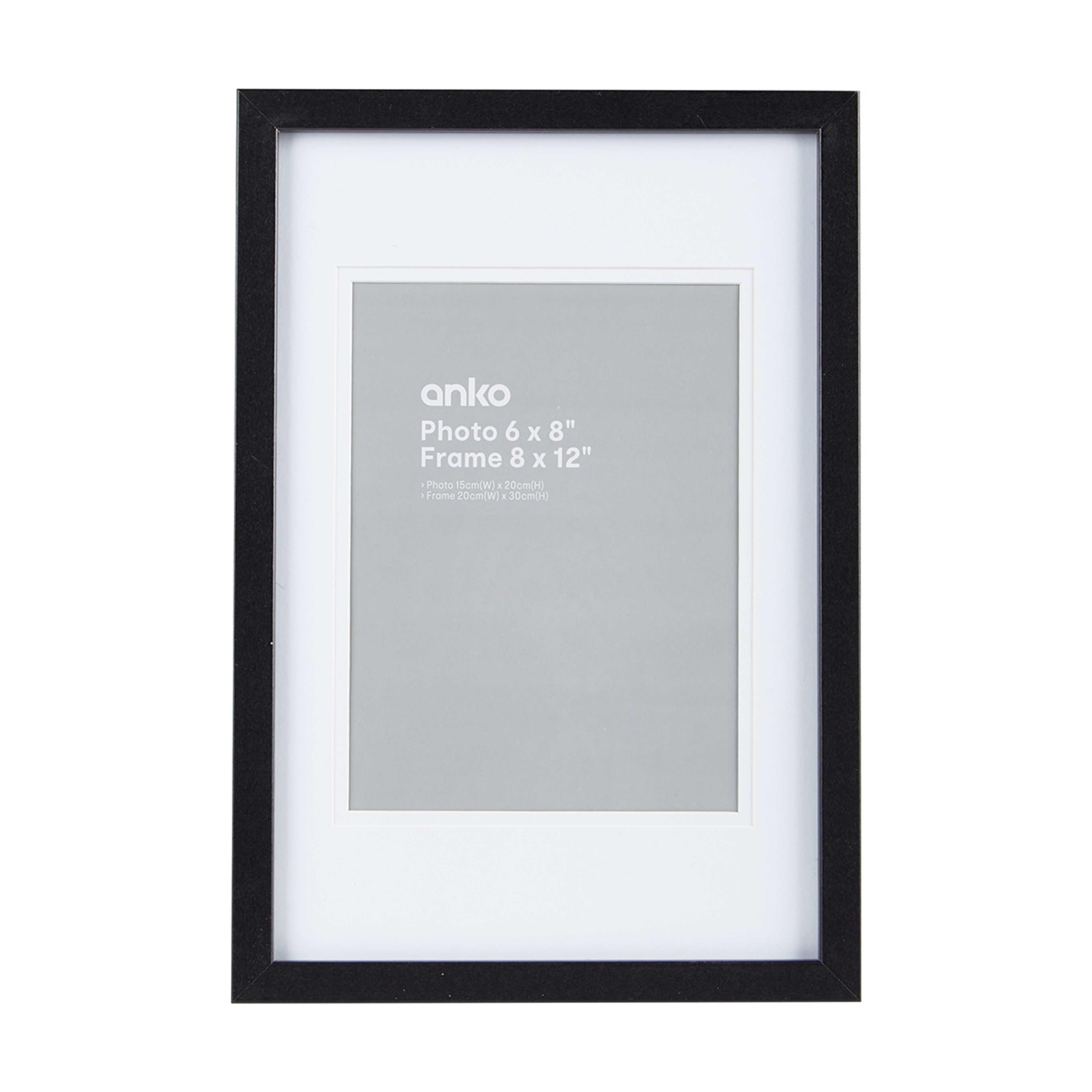 6in. x 8in. Photo Frame - Black - Kmart