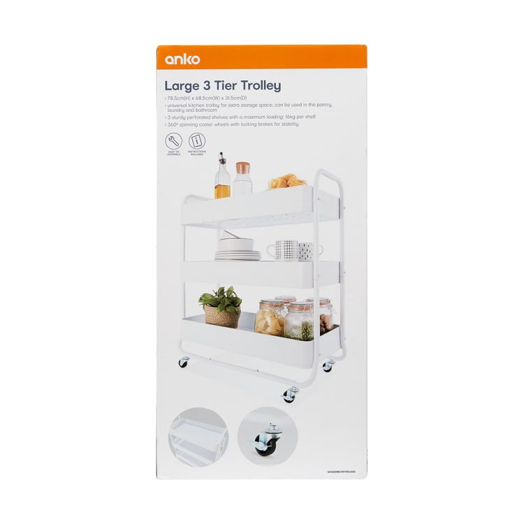 Large 3 Tier Trolley - Kmart