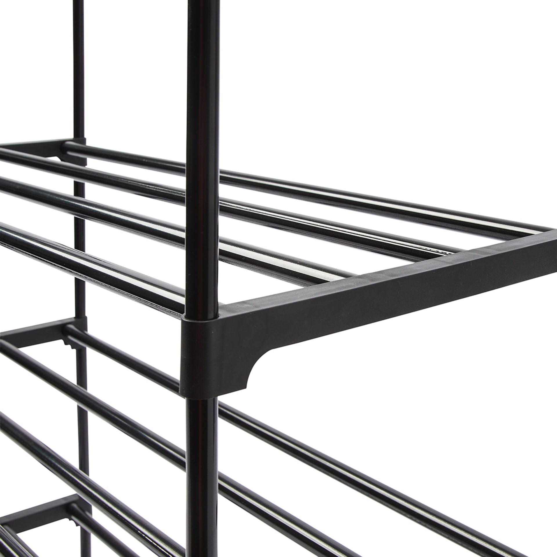 4 Tier Stackable Black Shoe Rack - Kmart NZ