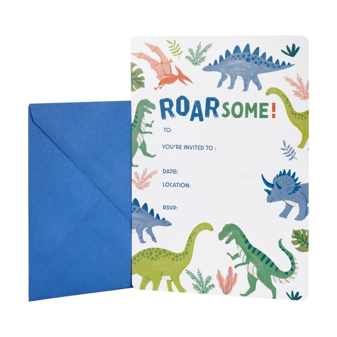 8 Pack Dinosaur Party Invitations - Kmart