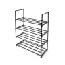 4 Tier Stackable Black Shoe Rack - Kmart