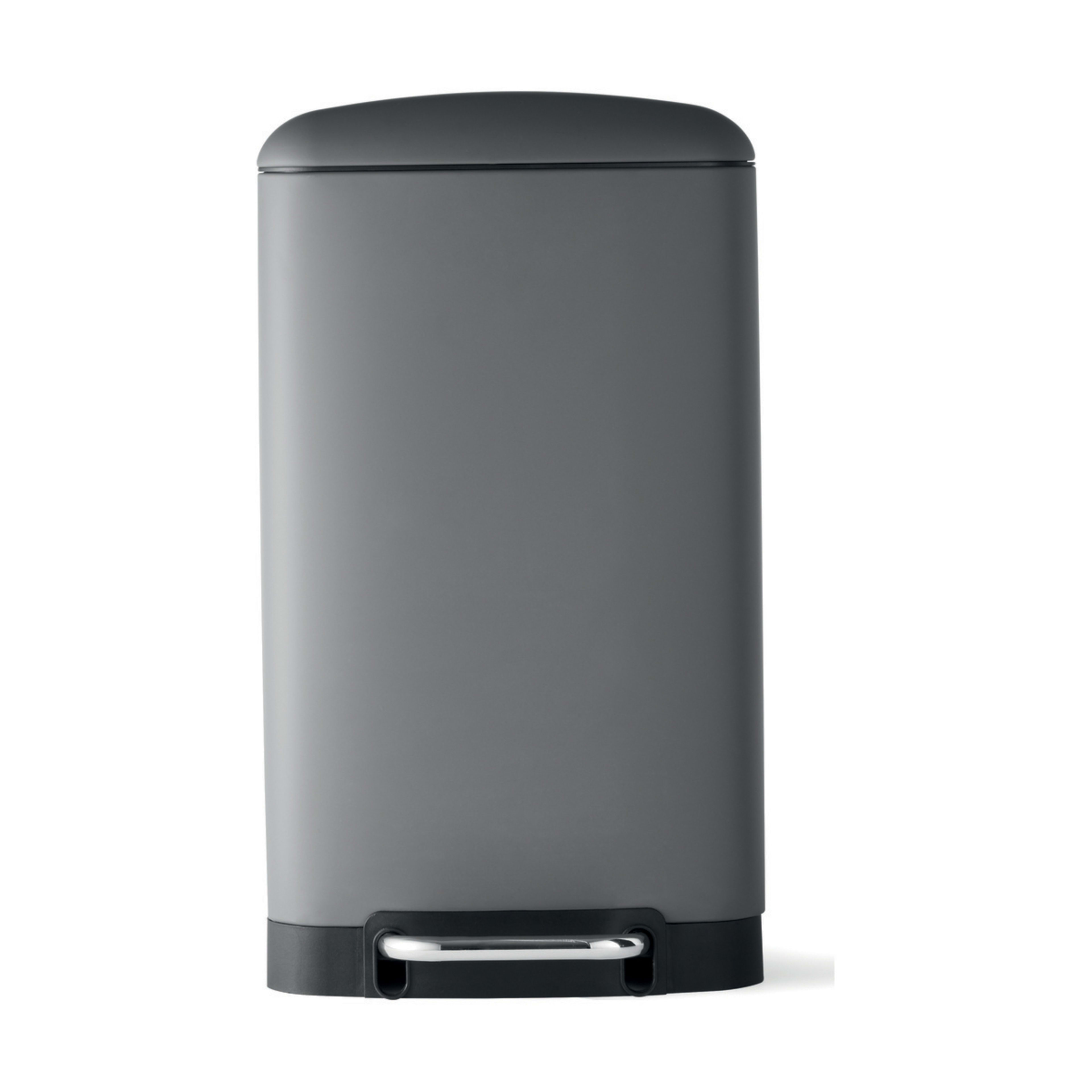 30L Matte Grey Rectangular Pedal Bin - Kmart