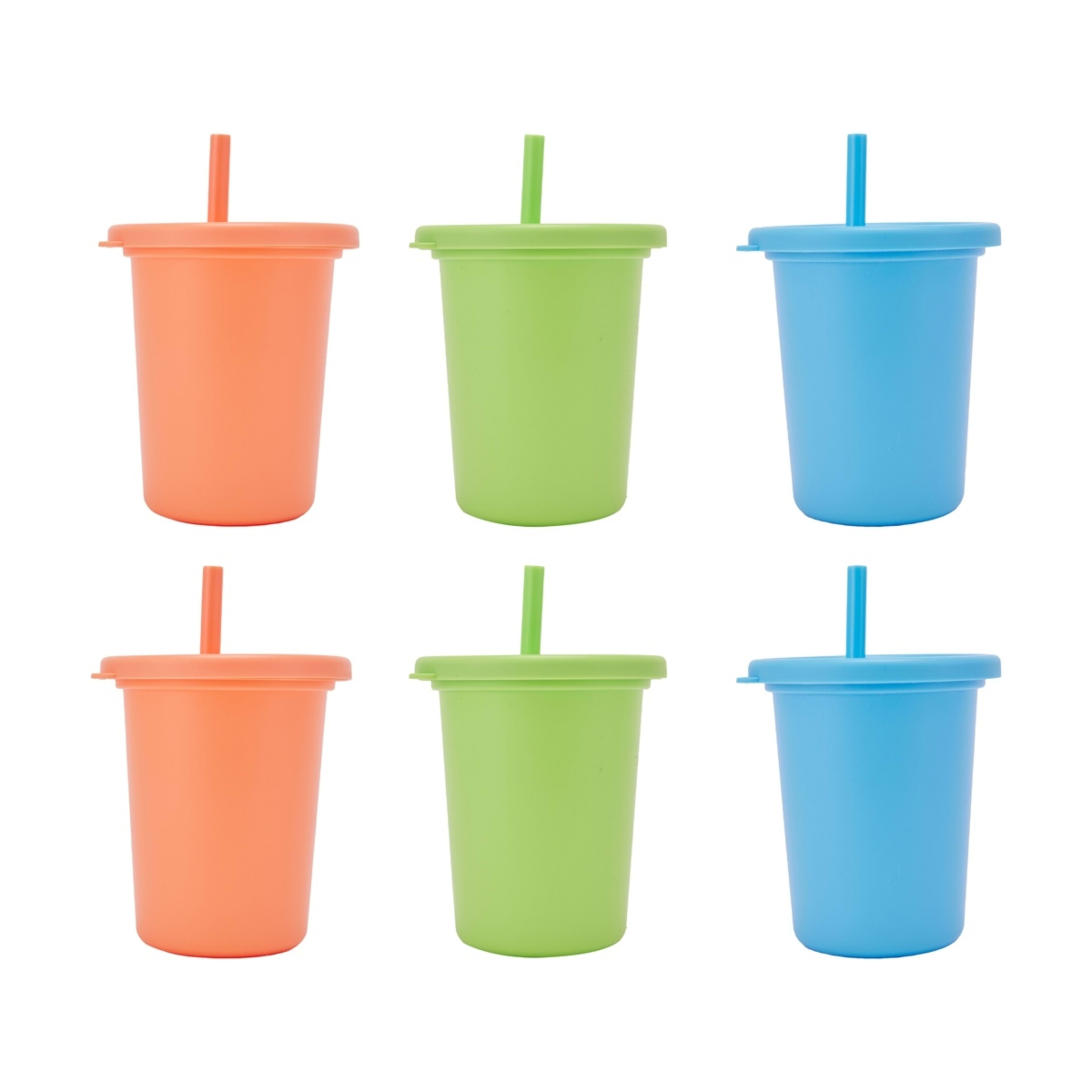 6 Pack Reusable Cups with Straws - Kmart