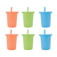 6 Pack Reusable Cups with Straws - Kmart