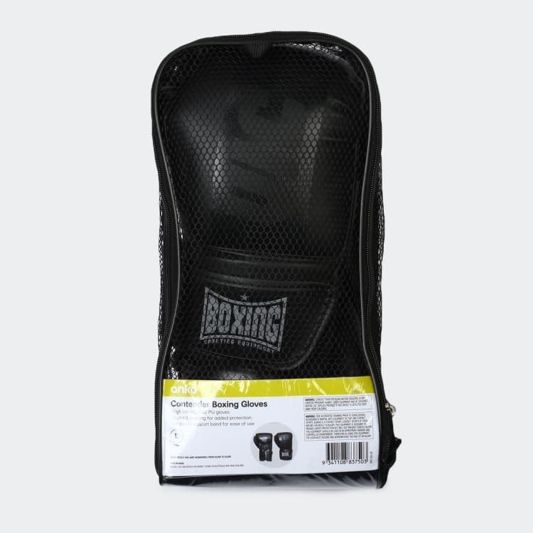 Contender Boxing Gloves - Large, Black - Kmart