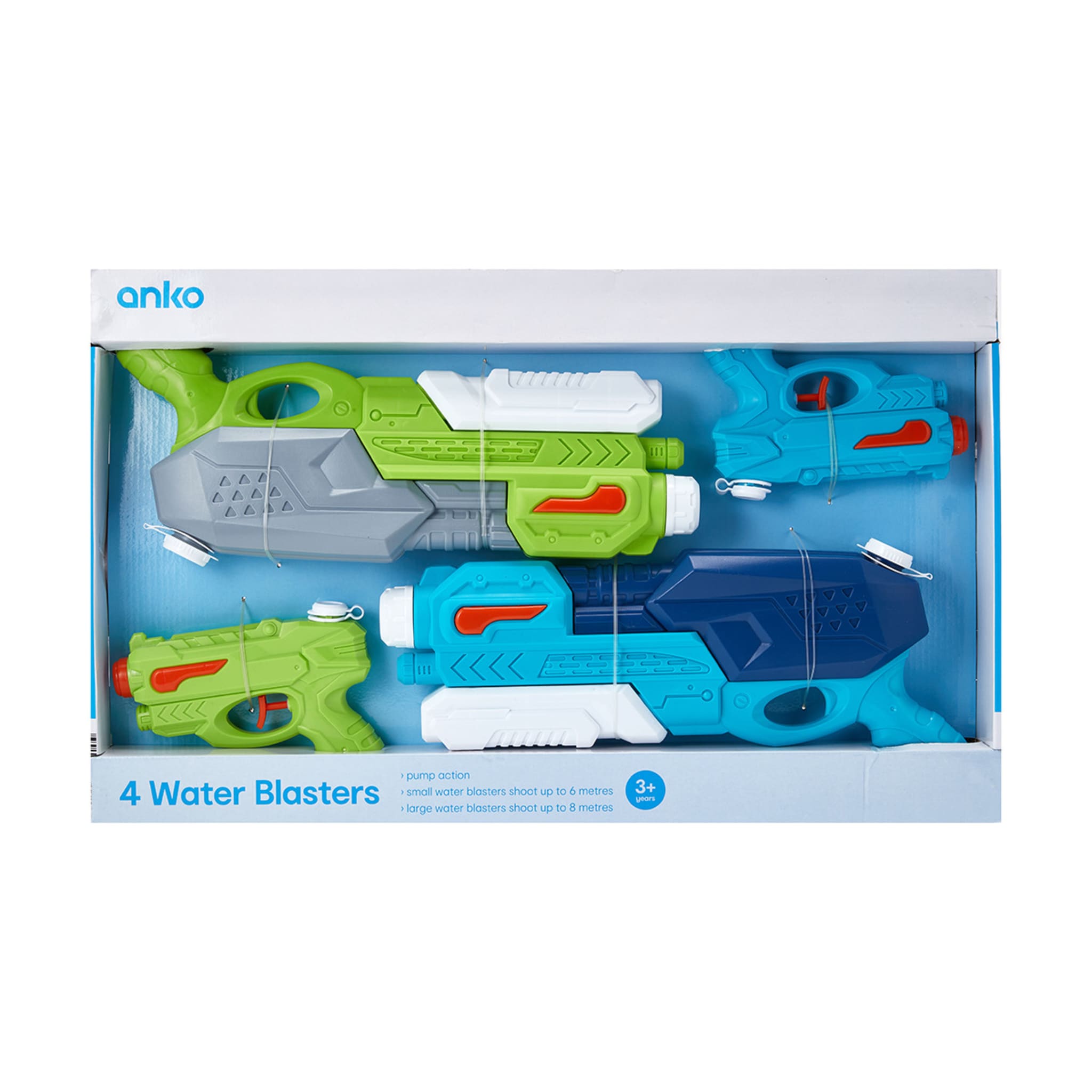 4 Pack Water Guns - Kmart