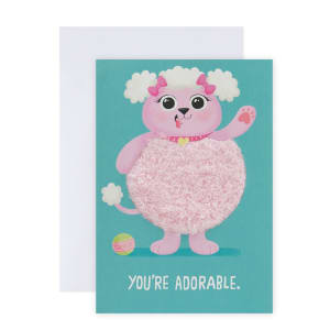 Hallmark Fuzzy Belly Poodle Birthday Card - Adorable and Lovable - Kmart
