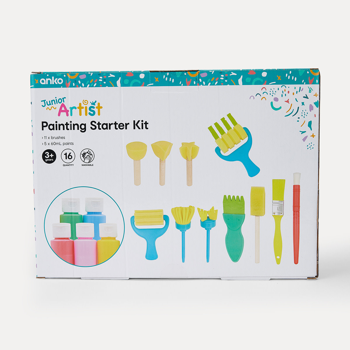 16 Pack Junior Artist Painting Starter Kit - Kmart