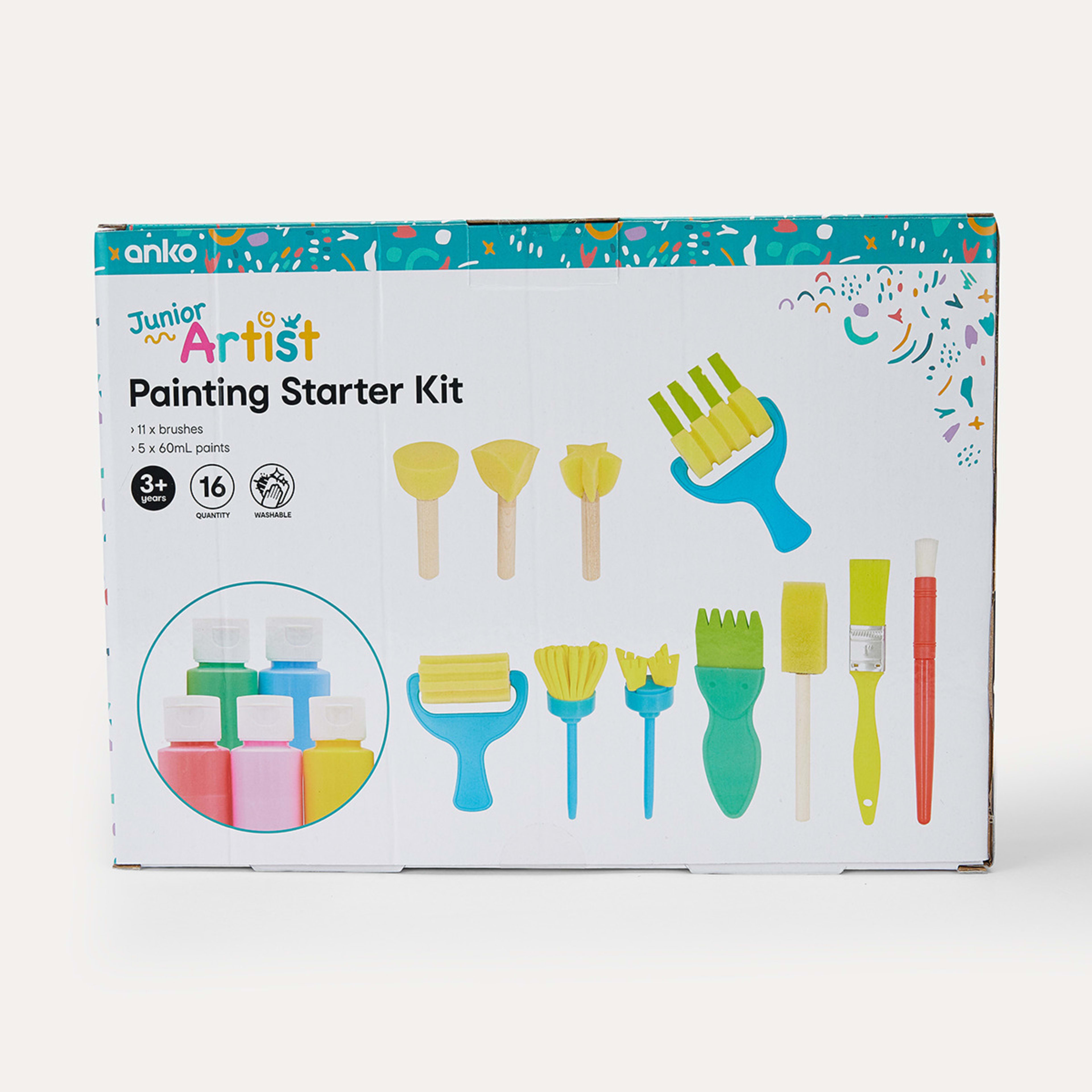 16 Pack Junior Artist Painting Starter Kit - Kmart