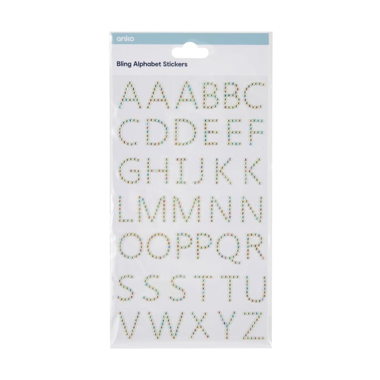 42 Piece Bling Stickers - Alphabets - Kmart