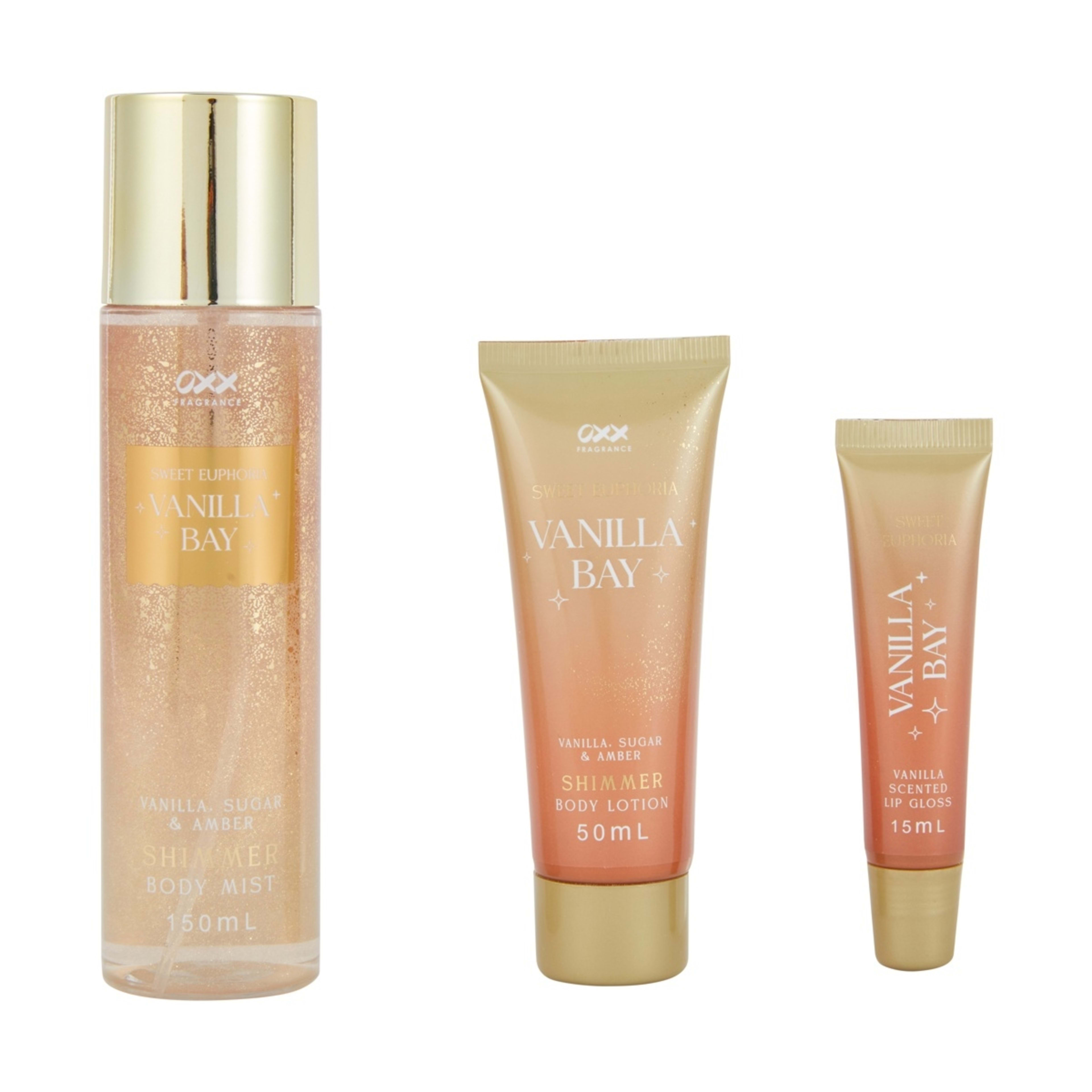 OXX Fragrance 3 Pack Vanilla Bay Gift Set - Sweet Euphoria - Kmart