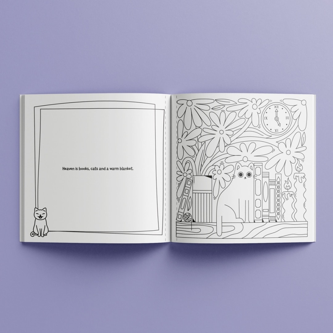 Art Maker All I Need Is Books & Cats Creative Colouring Book - Kmart