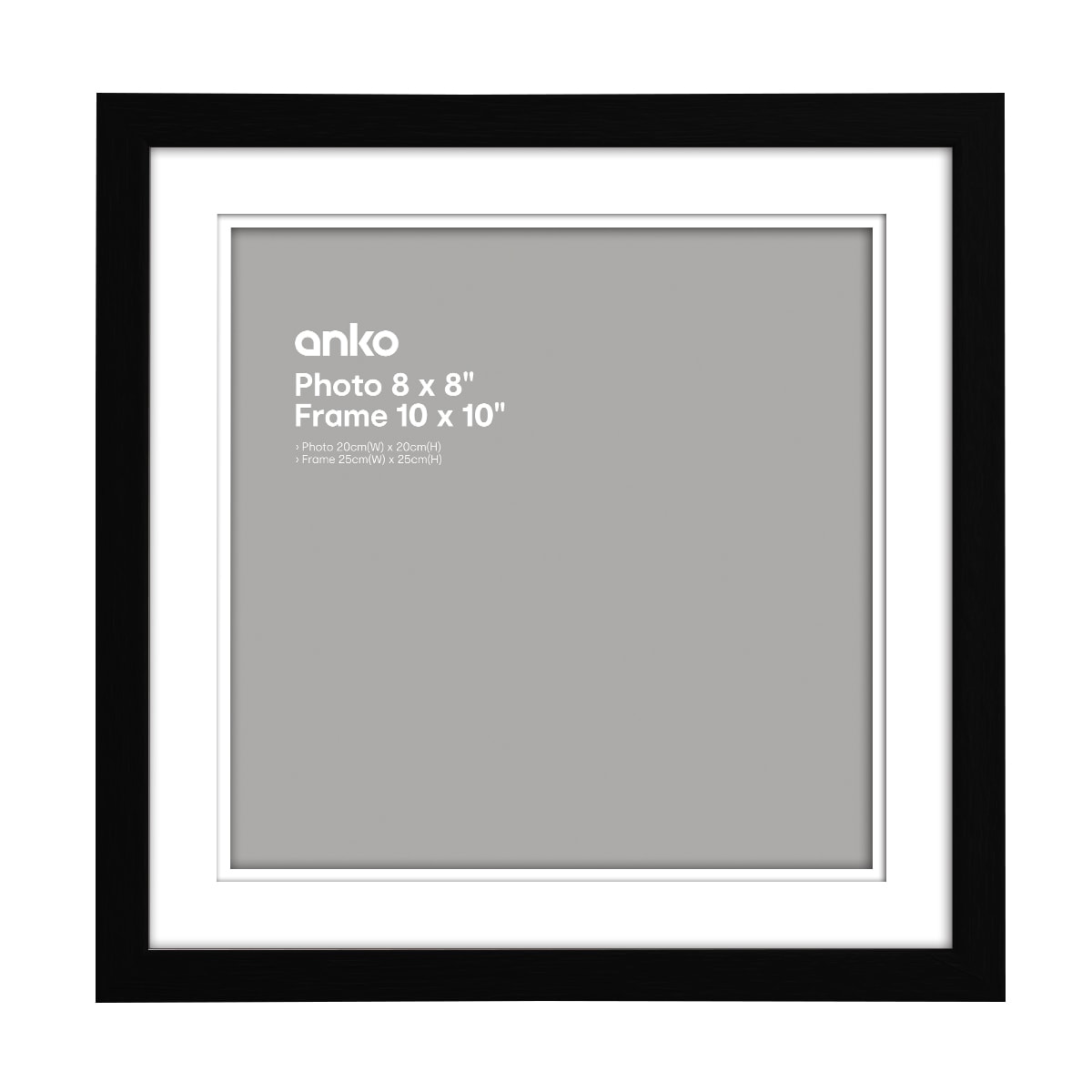 Nice Photo Frame - 8in. x 8in. (20cm x 20cm), Black - Kmart