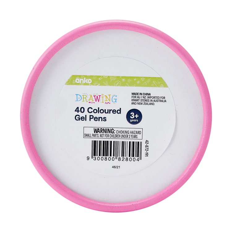 40 Pack Coloured Gel Pens - Kmart