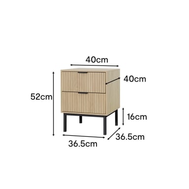 Isla 2 Drawer Bedside Table - Kmart