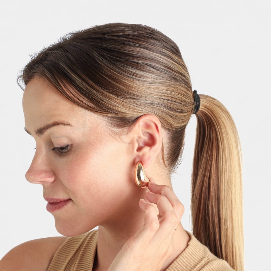 Statement Teardrop Earrings - Gold Tone - Kmart