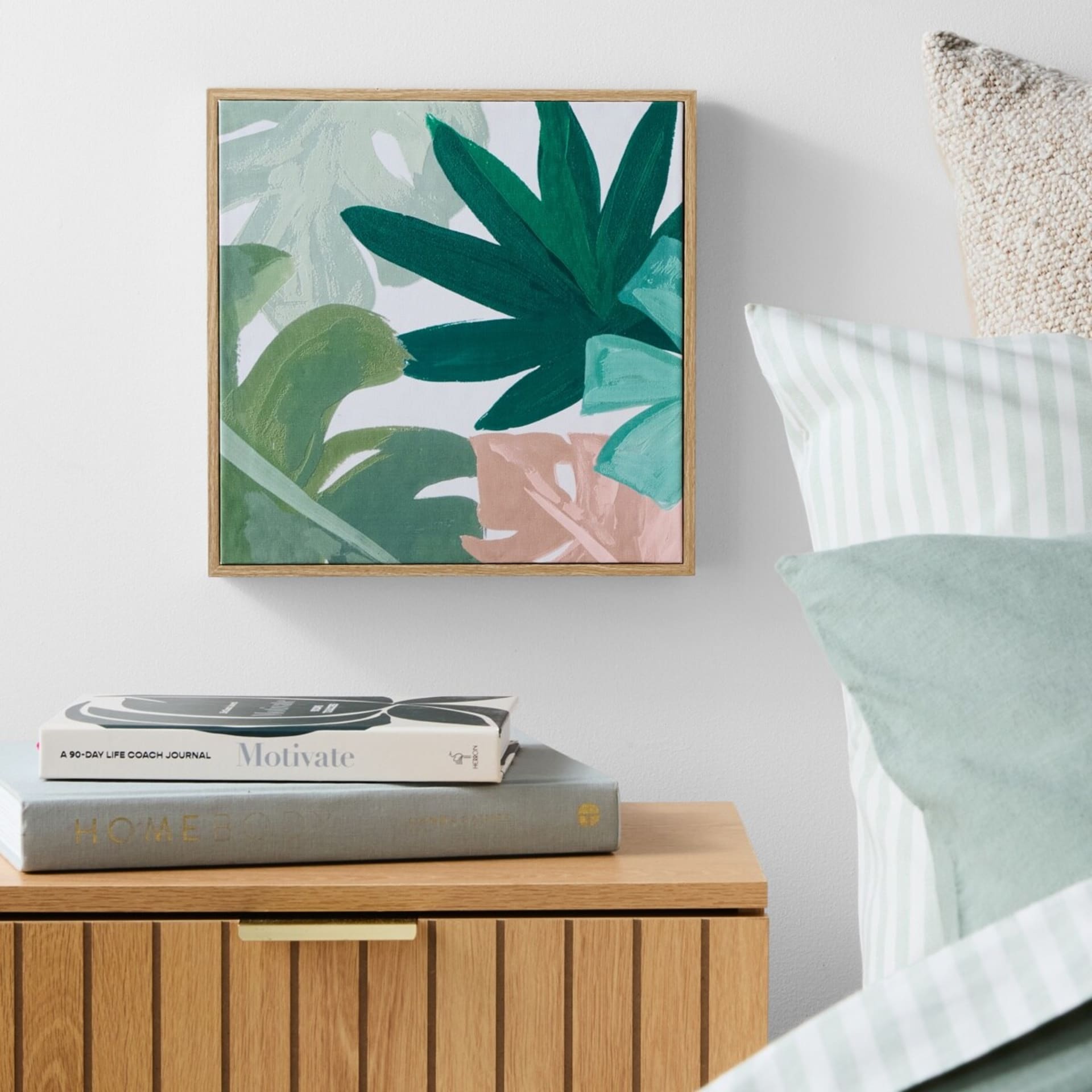 Green Palm Framed Canvas - Kmart