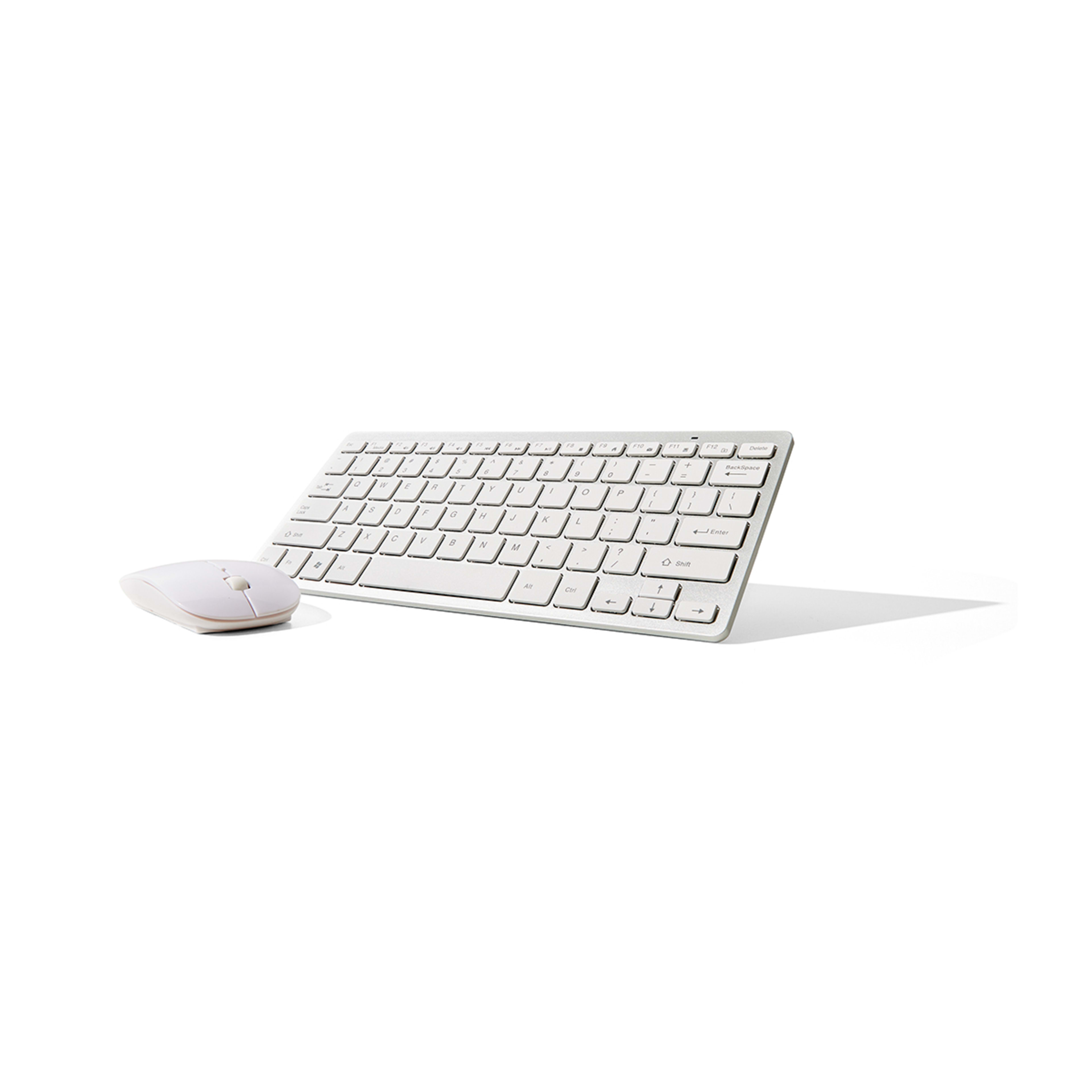 Wireless Keyboard and Mouse Combo - White and Silver - Kmart