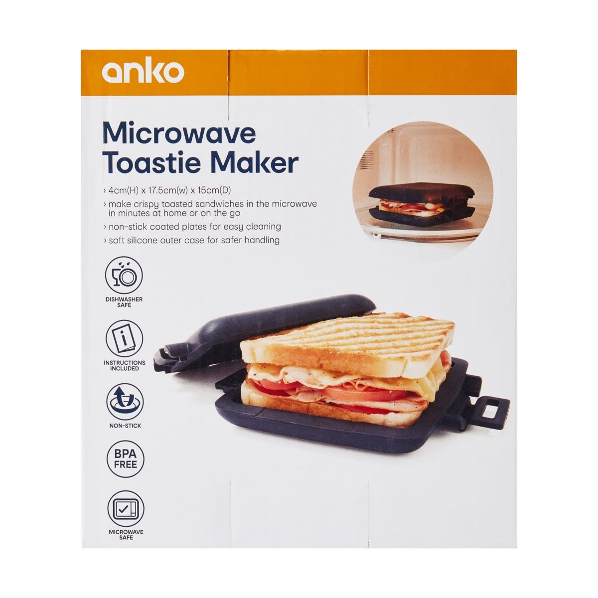Microwave Toastie Maker - Black - Kmart